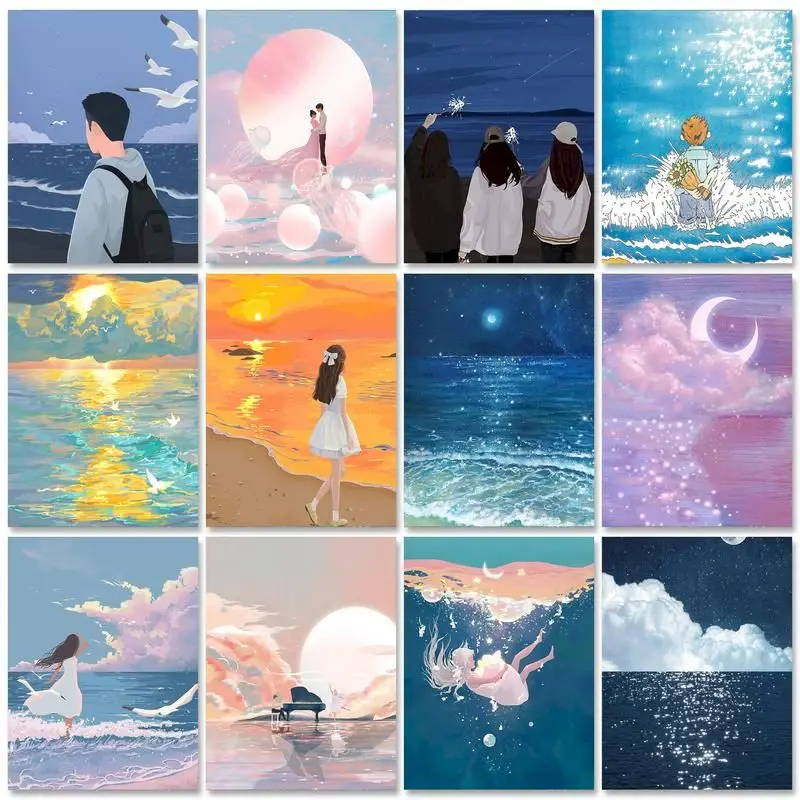 GATYZTORY 60x75cm Pictures by Numbers Scenery Oil Coloring by Numbers ...