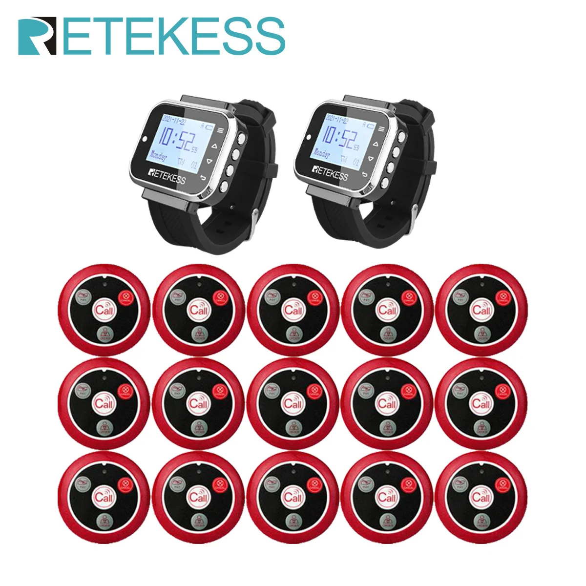 Retekess-Wireless-Hookah-Restaurante-Pager-Sistema-De-Chamada-De-Gar-om ...