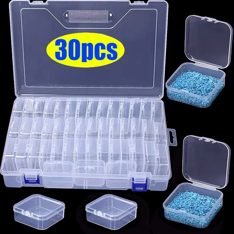 Mini-Plastic-Box-Transparent-Square-Storage-Container-Case-Dustproof ...