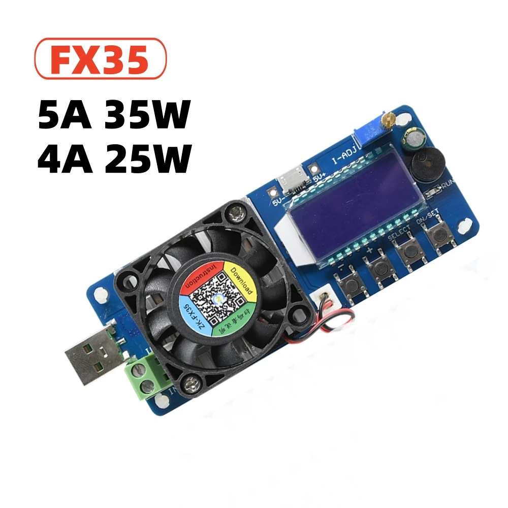 FX25 4A 25W / FX35 5A 35W Electronic Load Battery Capacity Tester ...