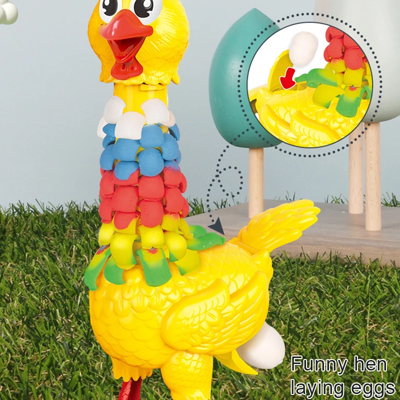 Squeezed Colored Mud Egg Laying Chicken Toy Set - FunToyLab
