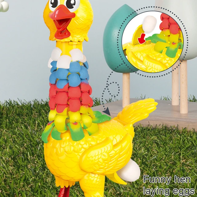 Squeezed Colored Mud Egg Laying Chicken Toy Set - FunToyLab