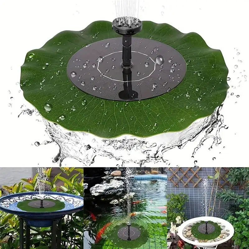 Solar-Fountain-1-5W-with-Lotus-Leaf-Floating-Yard-Garden-Water-Fountain ...