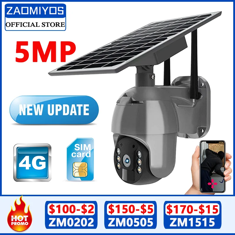 Zaomiyos Brand 4g Sim Card Wifi Solar Battery Ptz Camera 1080p Outdoor ...