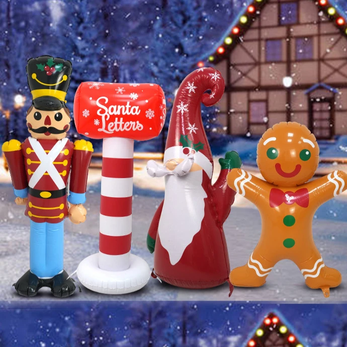 Christmas Inflatable Toys Cartoon PVC Inflatable Santa Claus Decoration ...