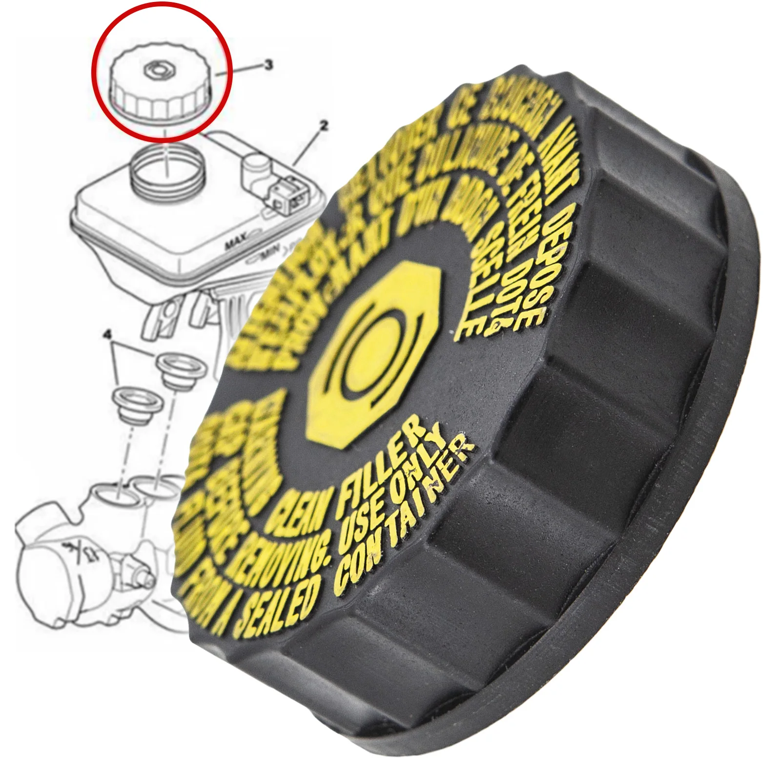 Car Brake Fluid Reservoir Bottle Tank Cap Cover For Peugeot 206 306 307 ...