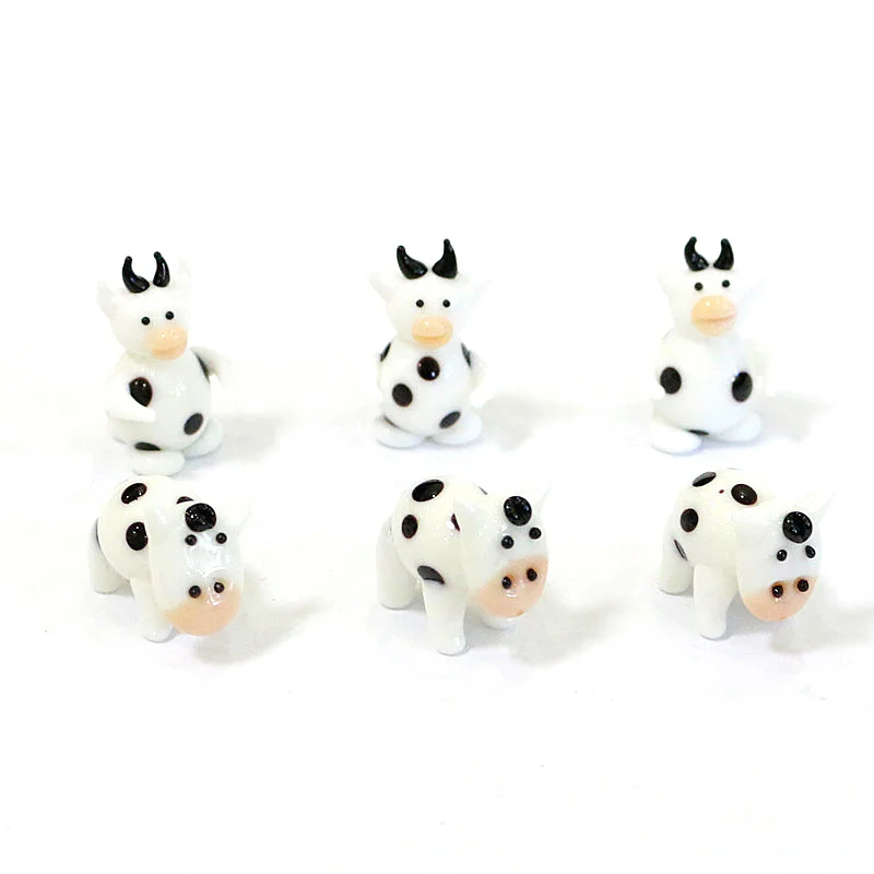 Glass Bull Figurine Accessories | Cow Miniature Ornament | Glass ...