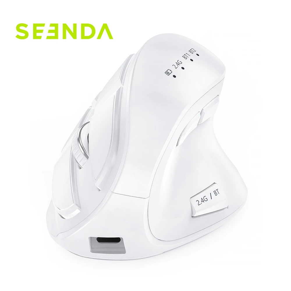 Seenda-Vertical-Mouse-Wireless-Rechargeable-Bluetooth-Mouse-2-4G-USB ...