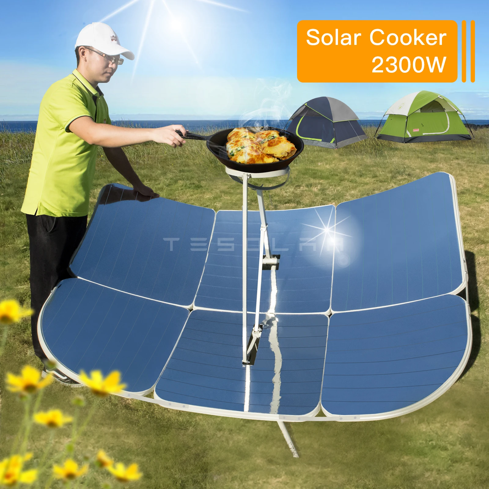 Cocina Solar portátil de 2300W, estufas solares para exteriores ...