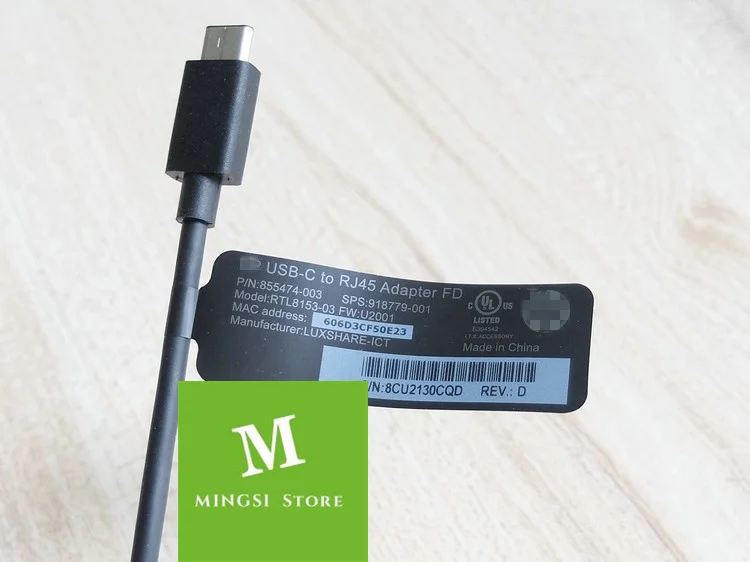 GENUINE-FOR-HP-USB-C-Type-C-To-RJ45-Adapter-FD-Network-Cable-855474-003 ...