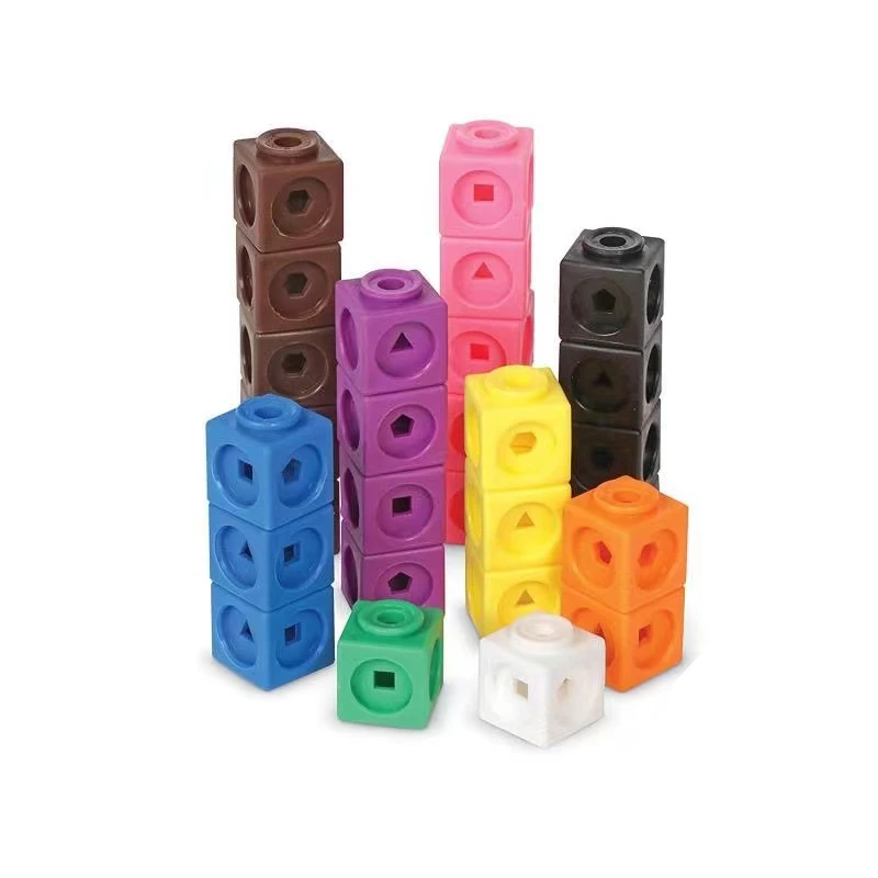100pcs Mathematics Linking Cubes Blocks Kids Educational Numbers Toys