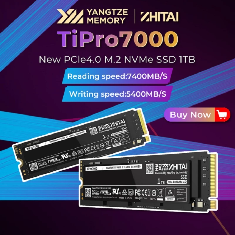 Zhitai Novo Ssd Tipro7000 Nvme M.2 2280 Ssd 1tb 2tb 512gb Para Desktop Computador Portátil Gen4 ...