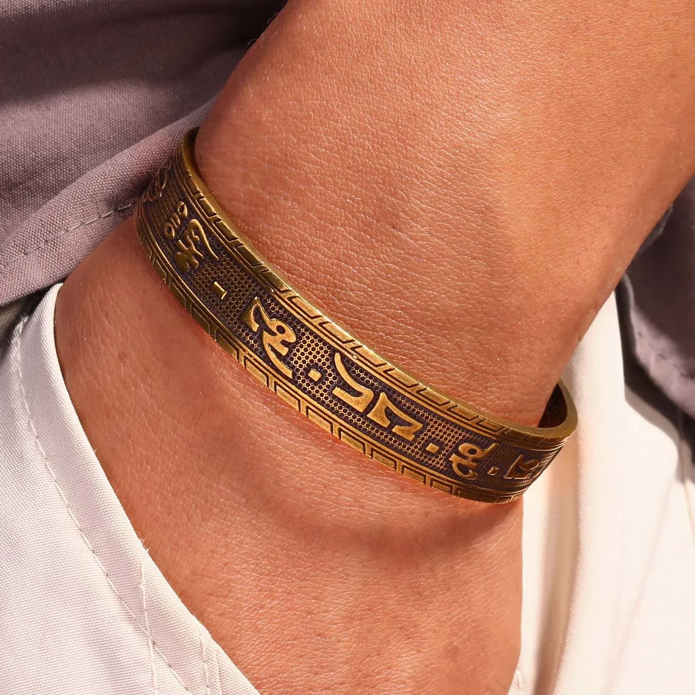 Vintage-Copper-Nepal-Tibetan-Buddhism-Cuff-Bracelet-Men-Women-Spiritual ...