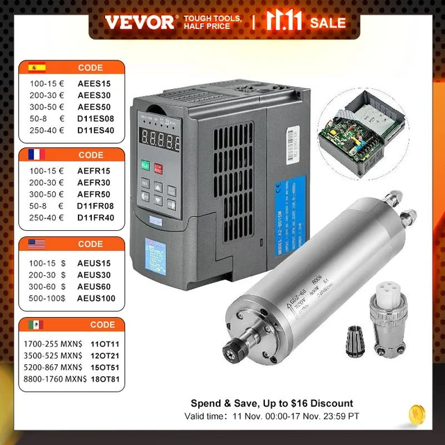 VEVOR Spindle Motor Square Air Cooled Spindle Motor ER32, 45% OFF