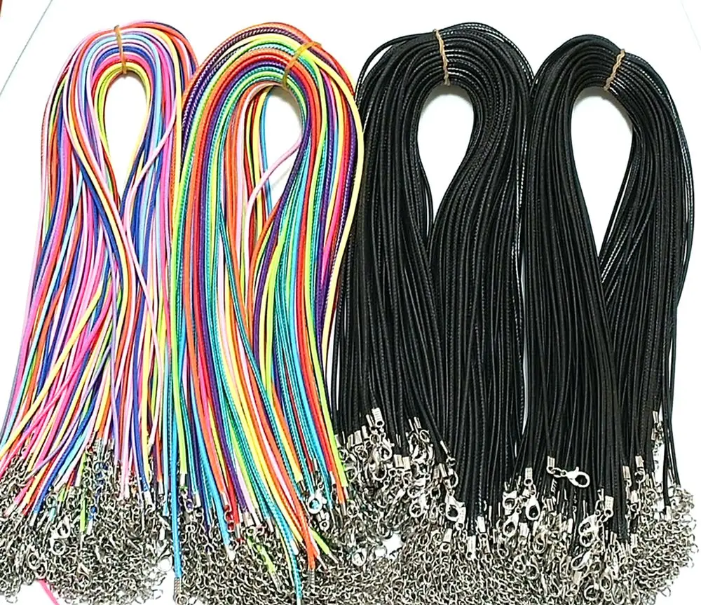 Wholesale 100pcs Black Multi Waxen Strings Necklace For Diy Pendants ...