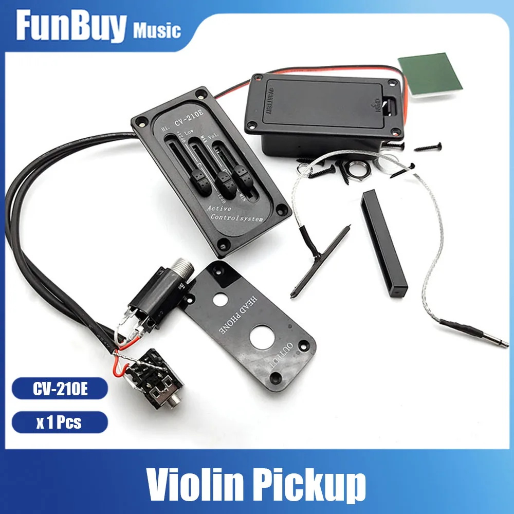 Electric Violin Pickup Adjustable Pickup Piezo Pickup Preamp CV 210E for Electric Violin Fiddle ...