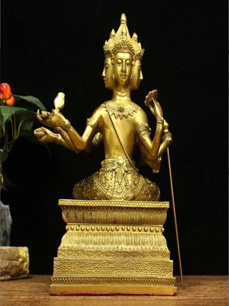 Pure-copper-Thai-Erawan-ornaments-big-Brahma-King-Buddha-statue-on ...