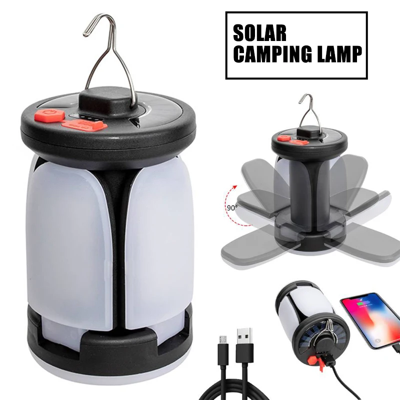 Foldable-LED-Solar-Light-Rechargeable-Portable-Household-Waterproof ...
