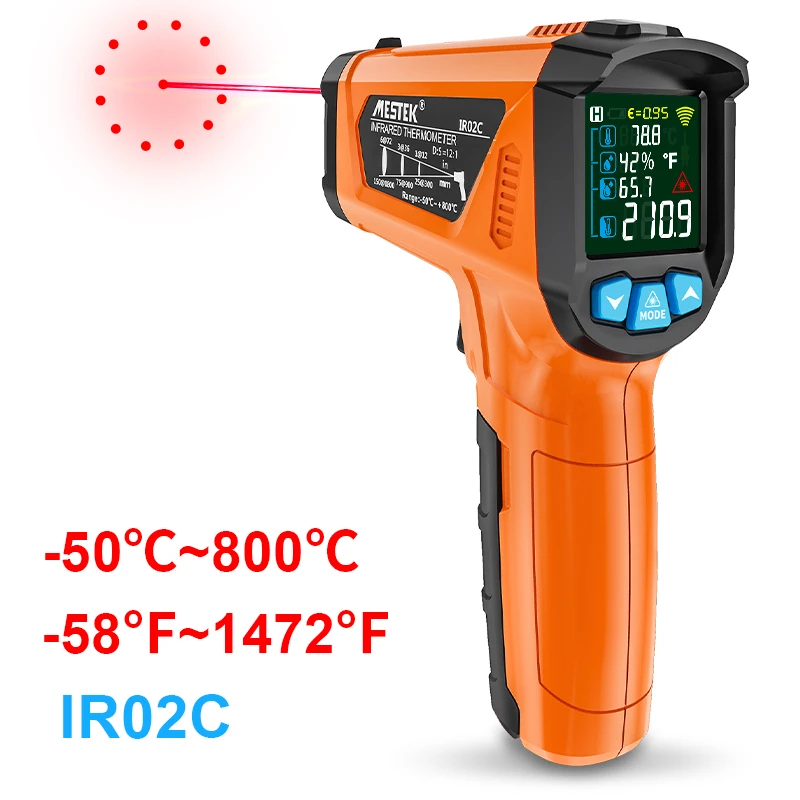 Digital Infrared Thermometer Temperature Gun Meter -50~800C Colorful ...