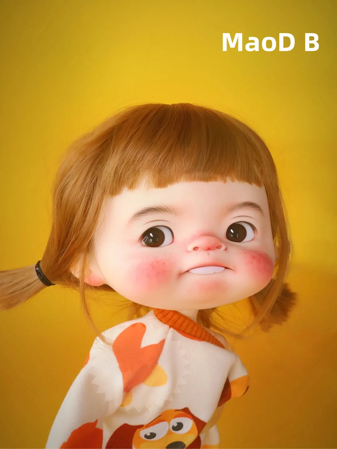 1/6 Mischievous Girl 25cm Big Head BJD MaoD Cute Expression Slim Body ...