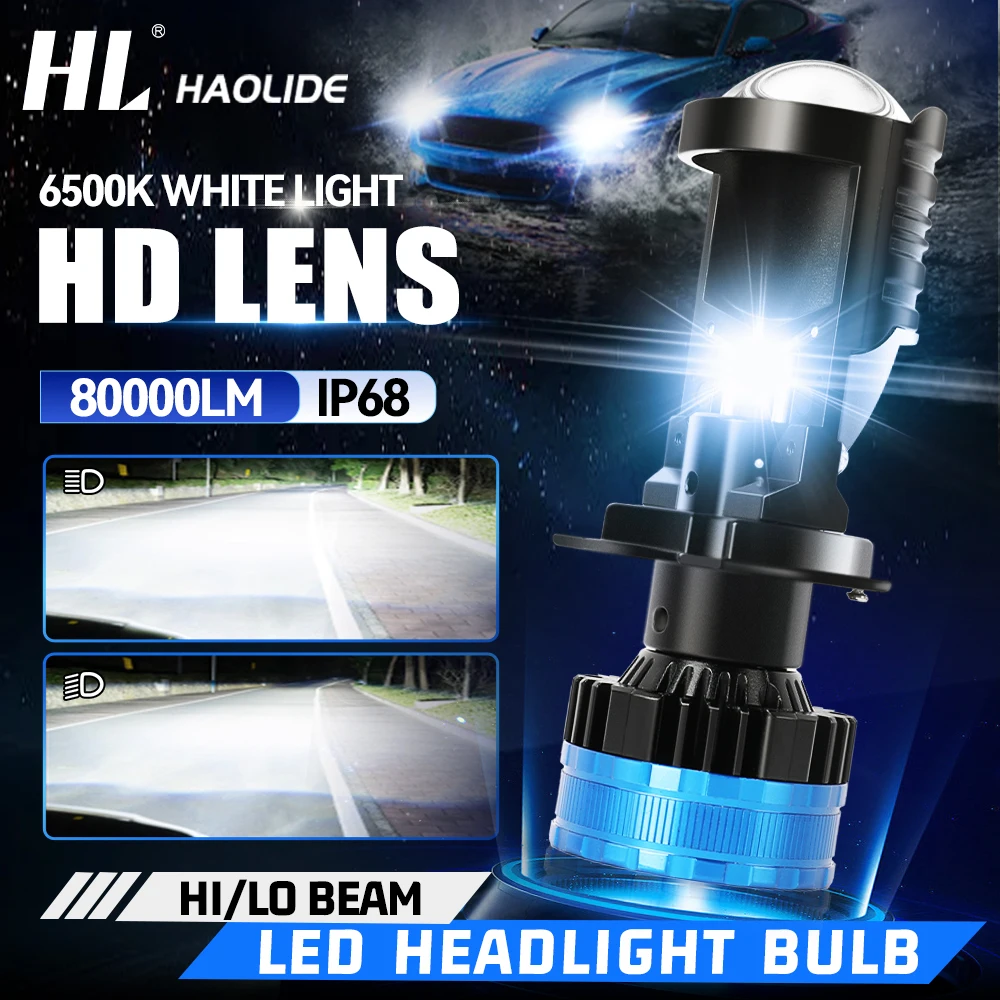 HL-H4-LED-Projector-Lens-Headlight-Car-LED-Light-Bulb-Canbus-6000K-Hi ...