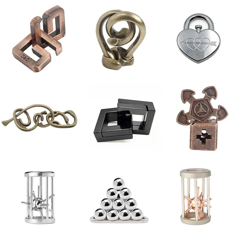 No1-39-Puzzle-Unlocking-Toys-Classic-IQ-Metal-Brain-Teaser-Magic ...