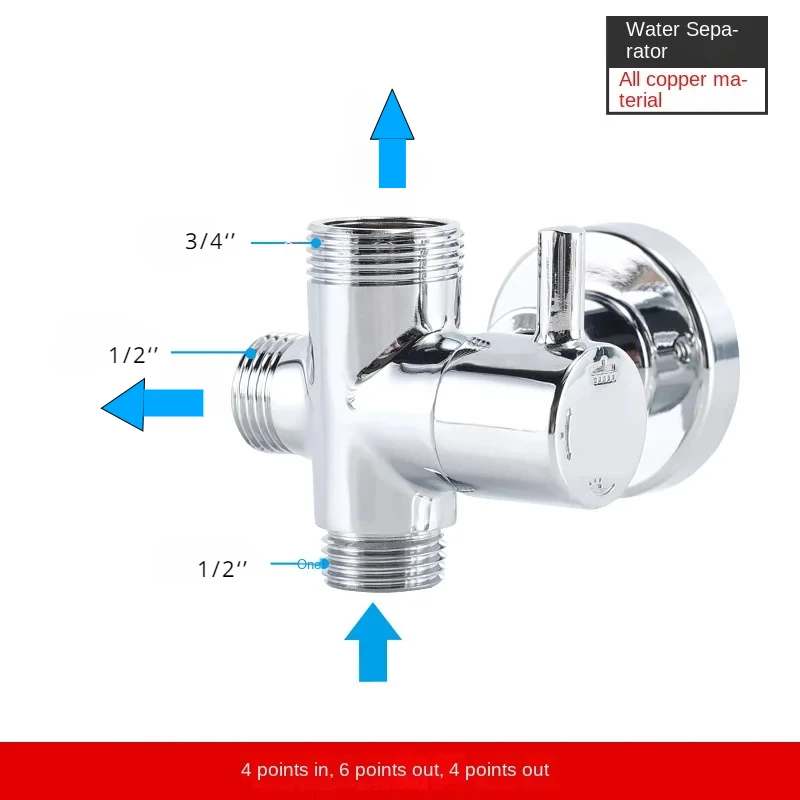 Wall-Mounted-1-2-3-4-Copper-3-way-Shower-Diverter-Valve-Shower-Arm ...