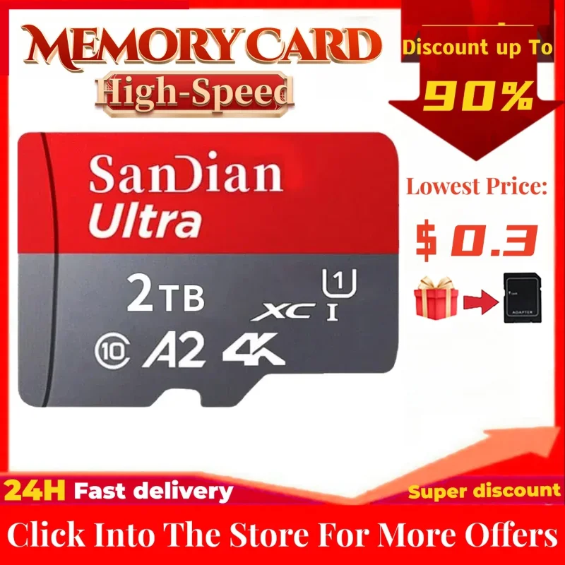 Tarjeta-de-memoria-SD-de-2TB-tarjeta-Flash-SD-TF-de-128GB-1TB-512GB ...