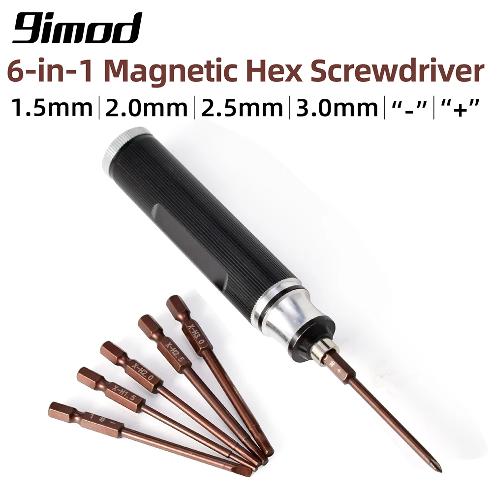 RC Tool 6-in-1 Magnetic Hex Screwdriver 1.5 2.0 2.5 3.0mm Kit Screw ...