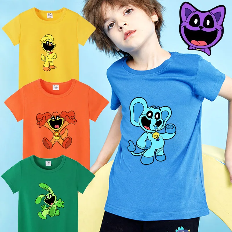 Camiseta-de-Smilings-Critters-para-ni-o-y-ni-a-Tops-de-manga-corta-con ...