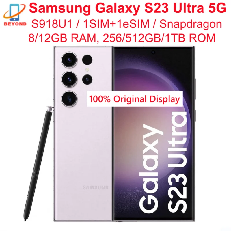Samsung-Galaxy-S23-Ultra-5G-S918U1-Original-6-8-OLED-ROM-256-512GB-1TB ...