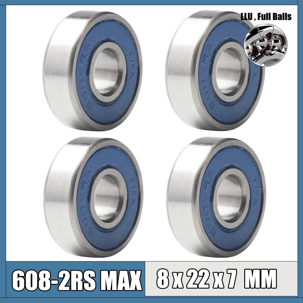 608-2rs Max Cartridge Bearing 8*22*7 Mm 2pcs Frame Pivot 608 Vrs Full ...