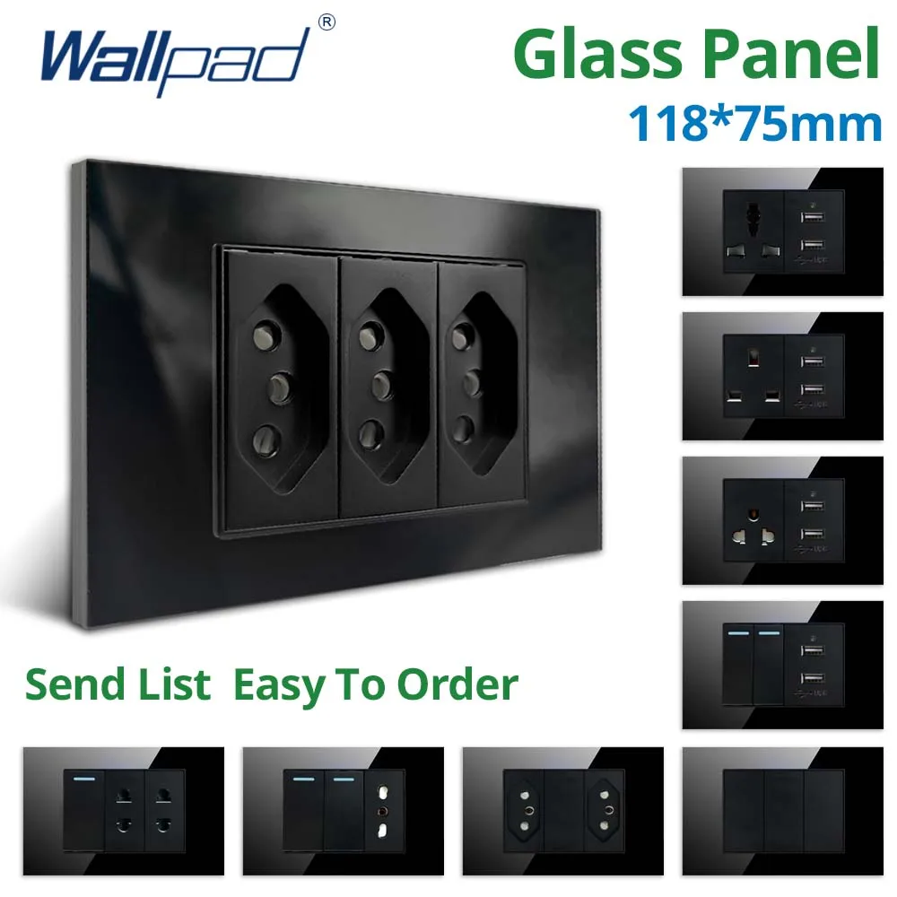 Wallpad-Black-Tempered-Glass-Panel-1-2-3-4-Gang-Reset-Intermediate-Wall ...