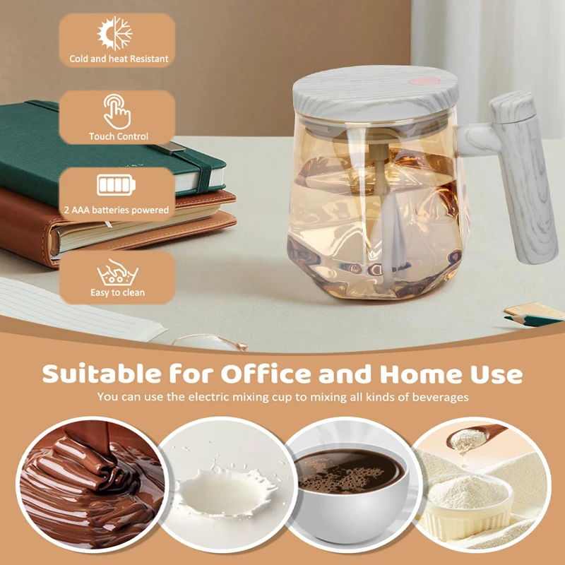 Automatic-Stirring-Glass-Coffee-Cup-400ML-Lazy-Fast-Mixing-Water-Cup ...