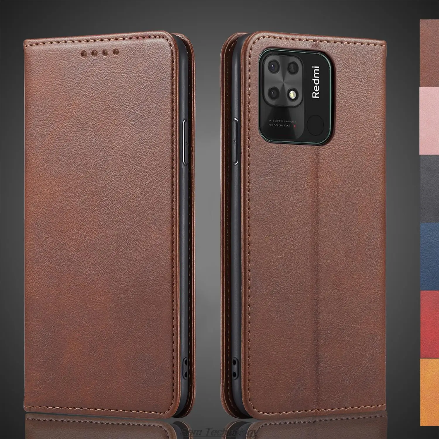 Magnetic attraction Leather Case for Xiaomi Redmi 10C Holster Flip ...