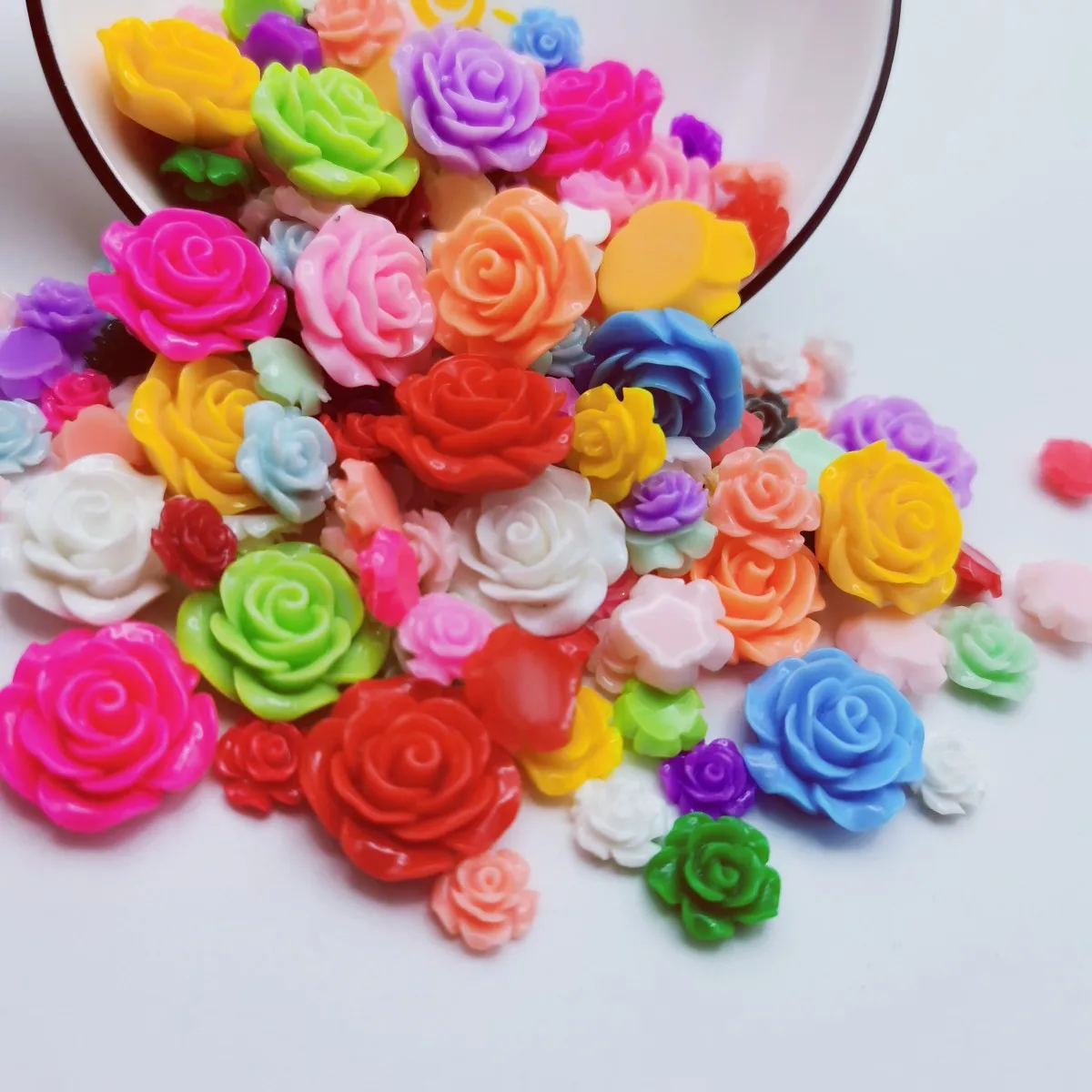 50pcs-10-20mm-Mixed-Resin-Rose-Flower-Flatback-Cabochons-Camellia ...