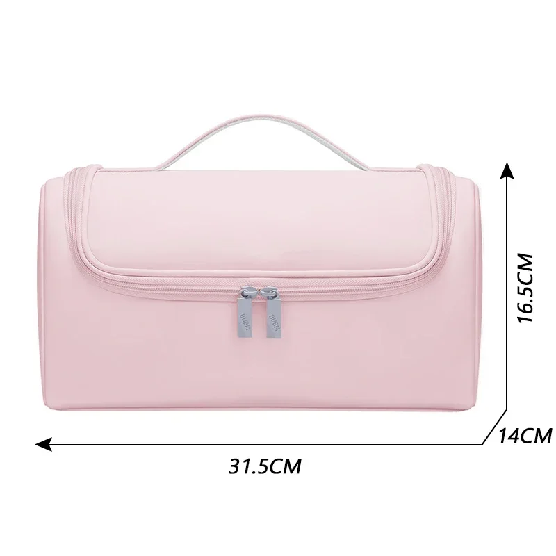High Capacity Cosmetic Bag PU Flip Storage Bags Waterproof Hangable ...