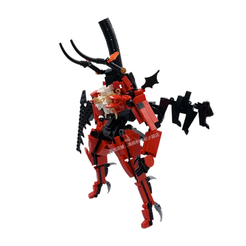 MOC-Mecha-Series-Red-Building-Block-Robot-DIY-Model-Puzzle-Collection ...