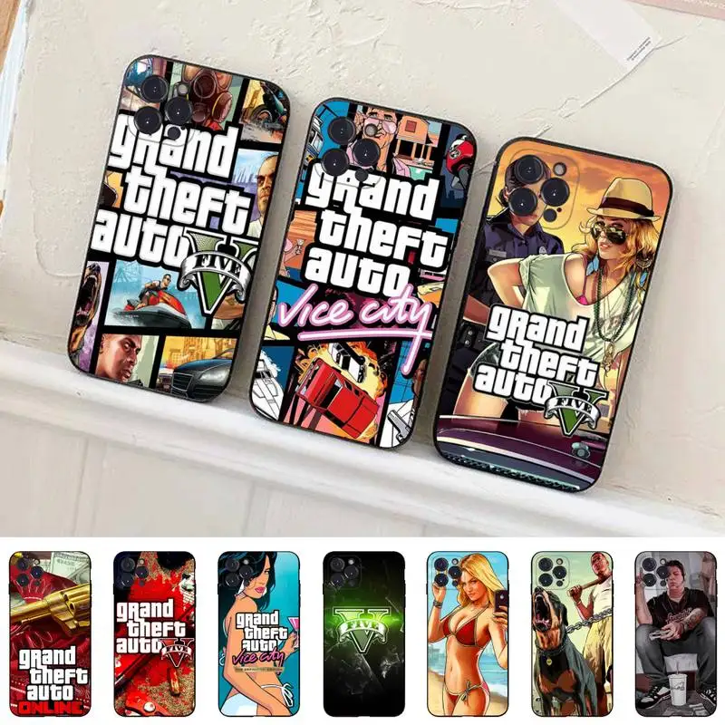 Rockstar gta 5 telefon kılıfı için iPhone 8 7 6 6S artı X SE 2020 XR XS ...