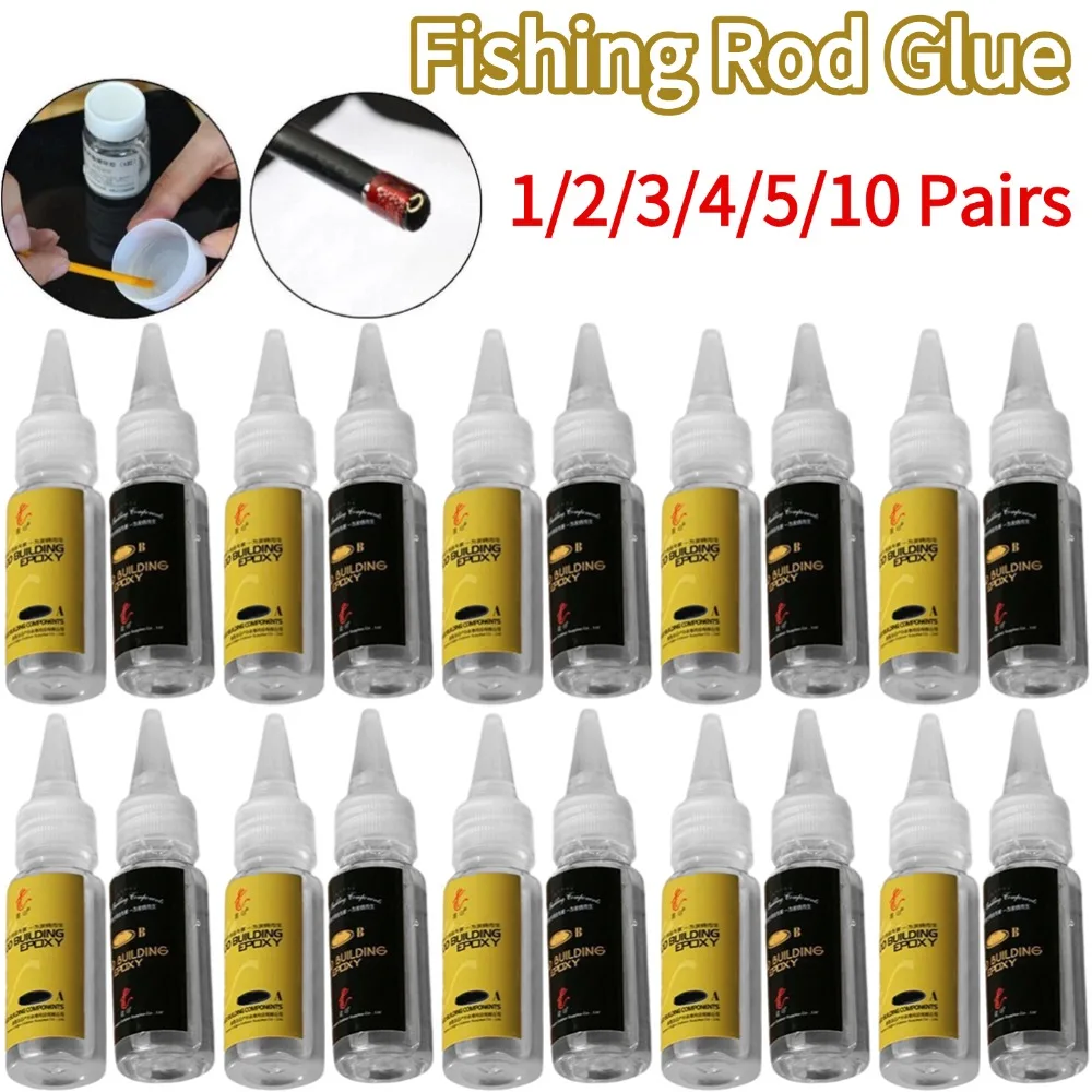 2Pcs Fishing Rod Glue Fishing Rod Epoxy Resin AB Glue Transparent Glue ...