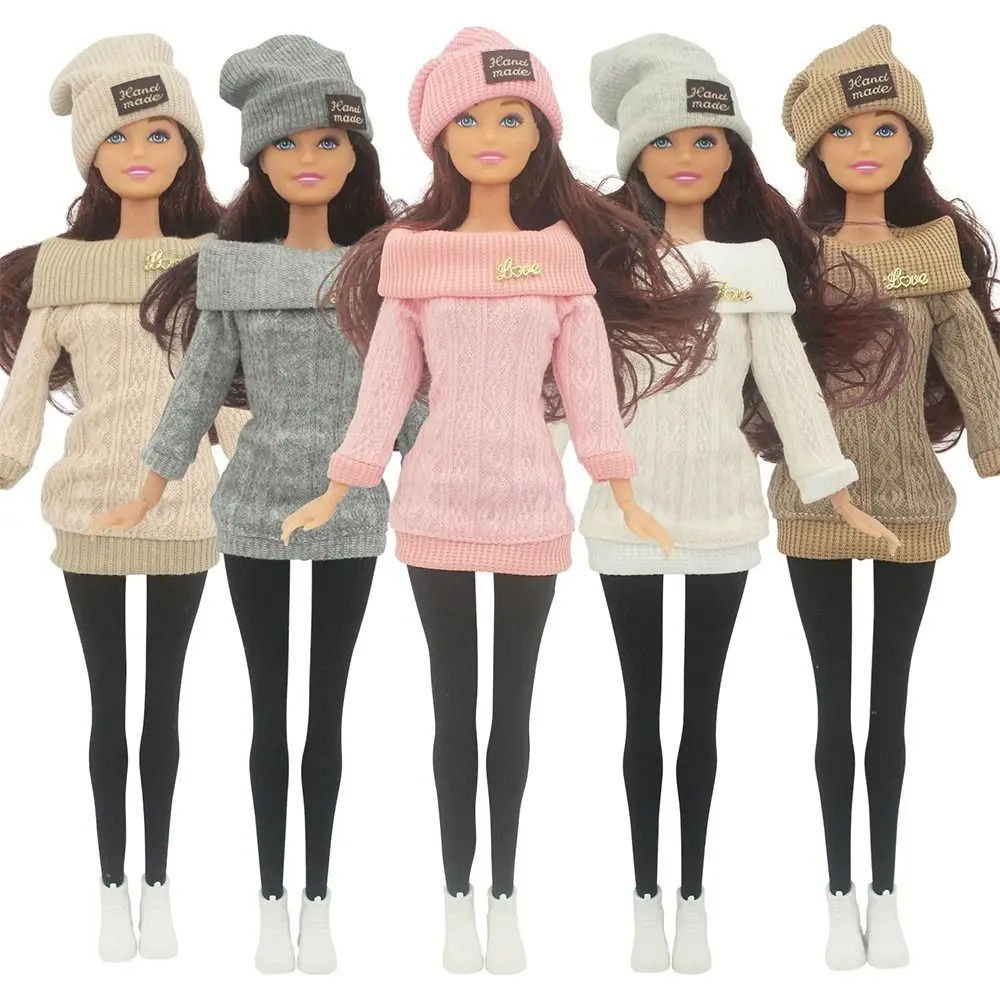 1 Set 1/6 Doll Casual Clothes Shoes Hats Winter Wear Sweaters Pants ...