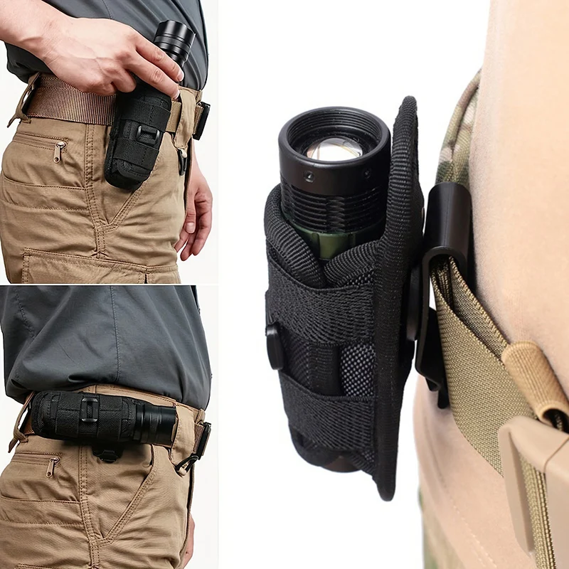 Tactical Flashlight Pouch Belt Torch Bag Durable Hunting Lighting ...