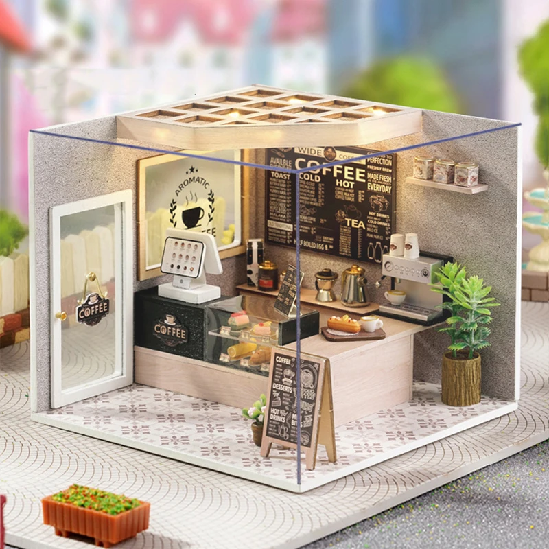 Cutebee-DIY-Dollhouse-Kit-with-Furniture-and-Light-Coffee-Shop ...