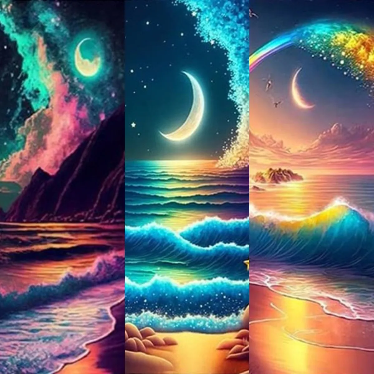 DIY-5D-Diamond-Painting-Moonlight-Sea-Diamond-Painting-Embroidery-Kits ...