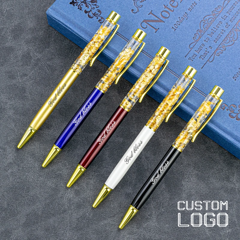 Personalized-Fashion-Luxury-Multicolor-Gold-Foil-Metal-Ballpoint-Pen ...