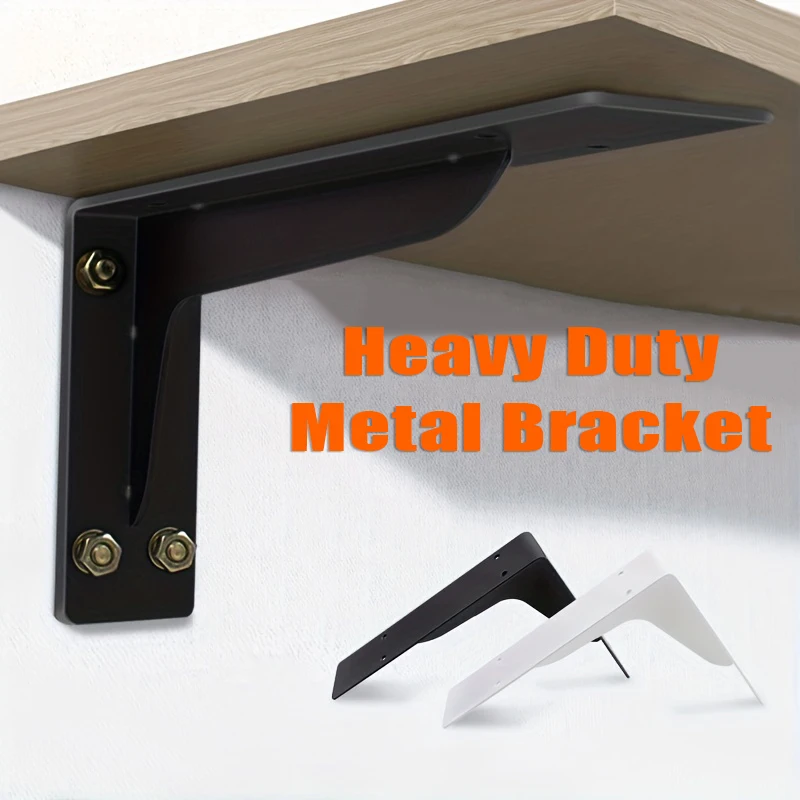 2PCS-Heavy-Duty-Metal-Bracket-Large-Metal-Shelf-Wall-Mounted-Floating ...