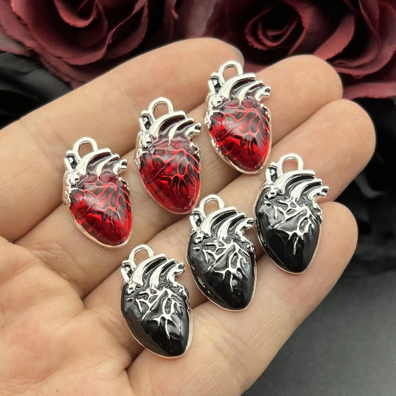 5pcs 25*14mm Human Heart Organ Charms Science Medicine Anatomical ...