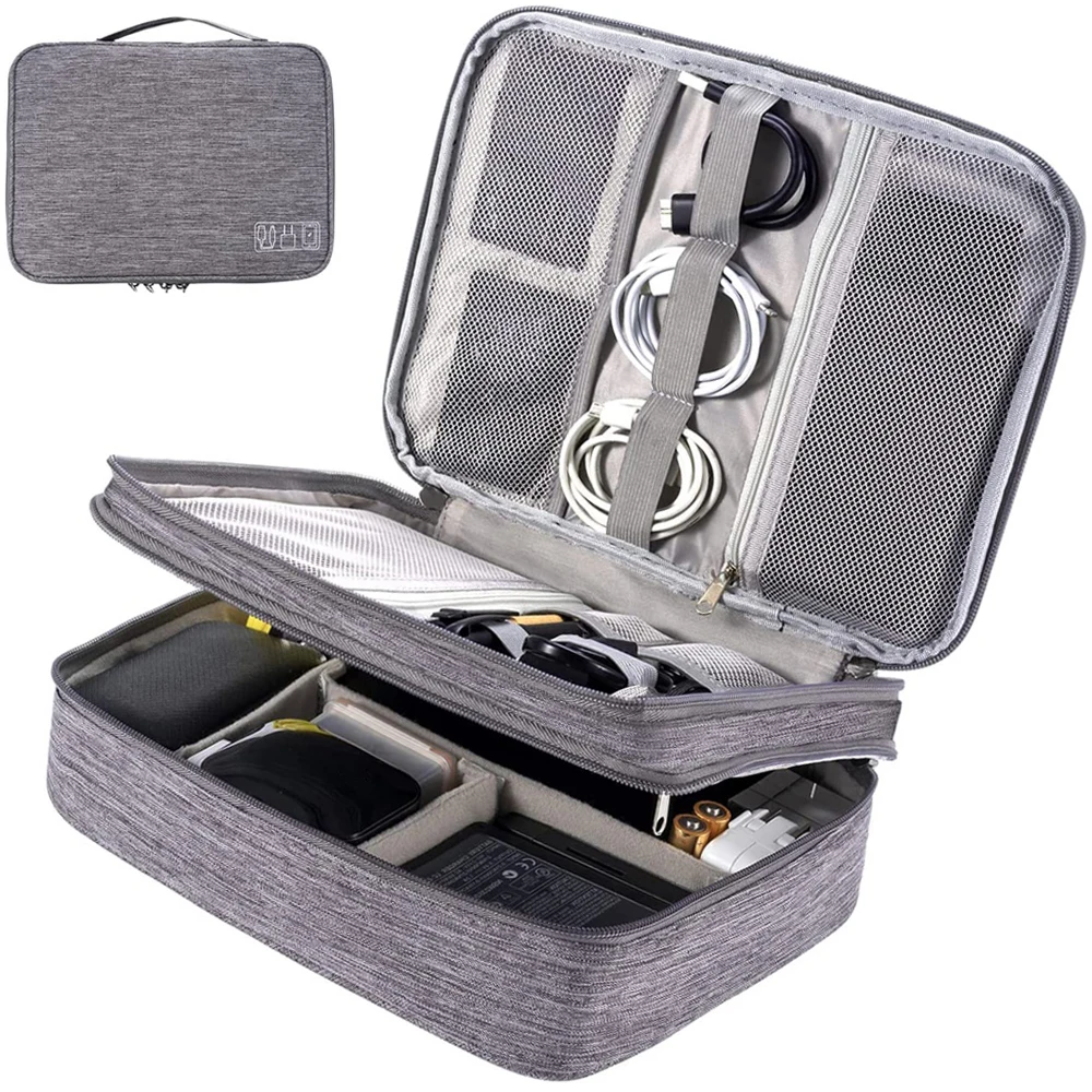 Electronic Organizer Cable Storage Bag Waterproof Digital Portable USB ...