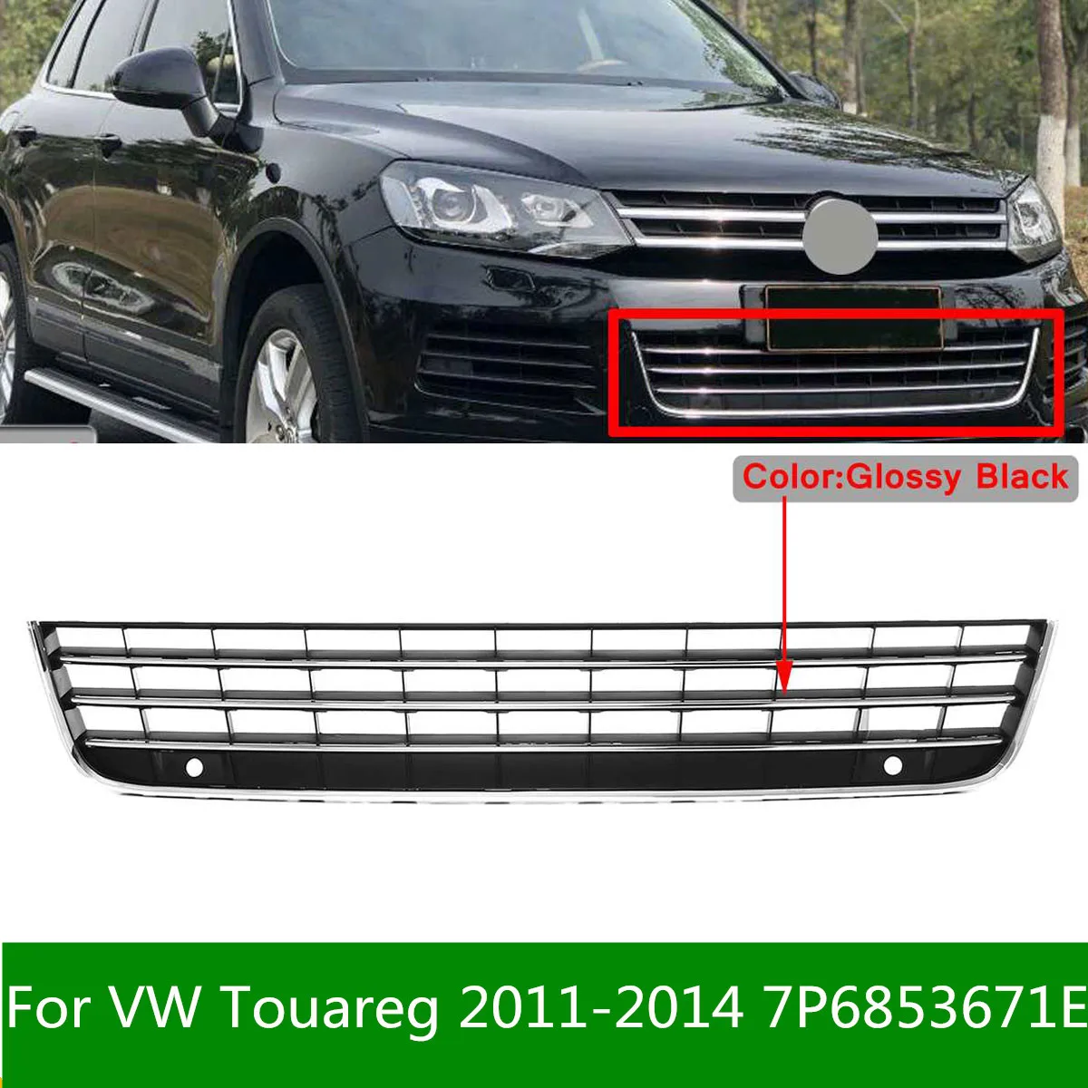 High Quality Car Front Bumper Lower Grille Grill Air Intake Chrome Trim ...