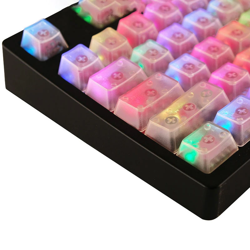 104 Keys Transparent Abs Keycaps Mechanical Keyboard Oem Profile Non ...